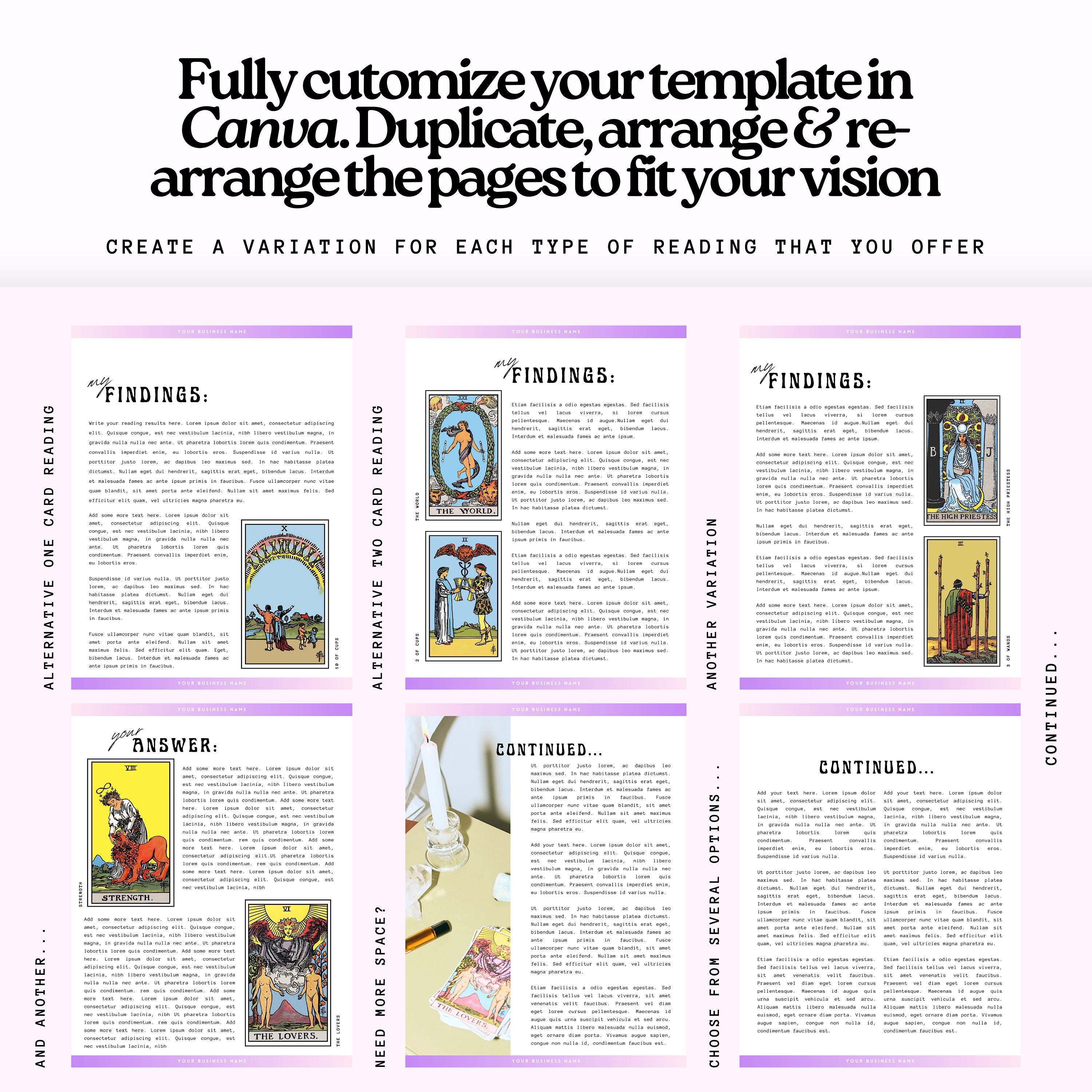 Tarot Reading Template, Tarot Reading Base Template, Tarot Business ...