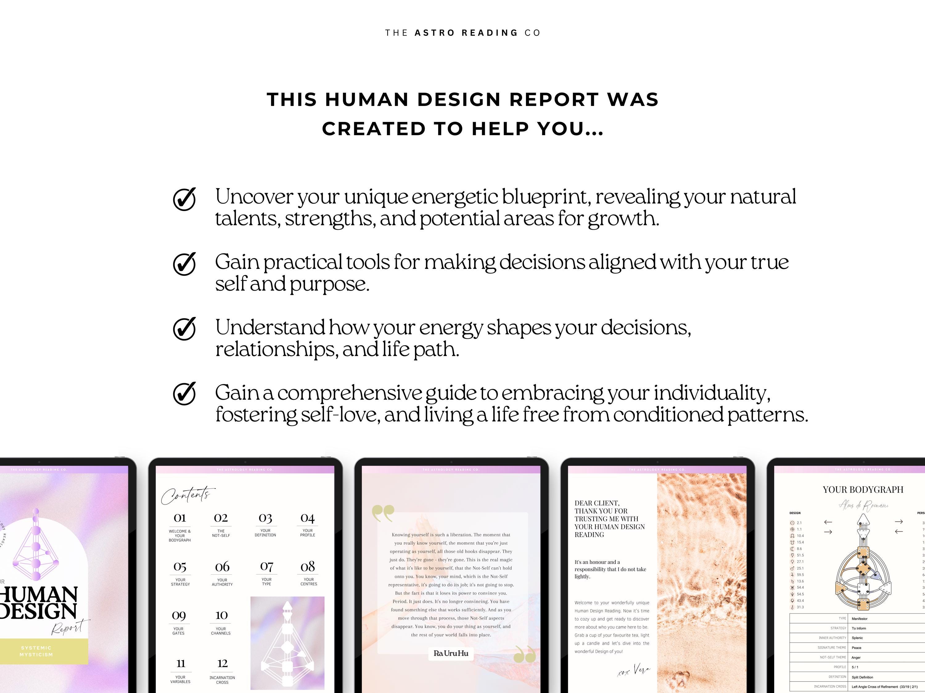 Human Design Reading, Human Design Report, Human Design Chart, Human ...