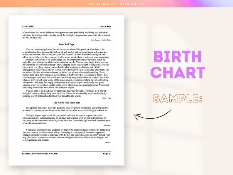 Birth Chart Report, Astrology Reading, Professional Astrology Analysis ...