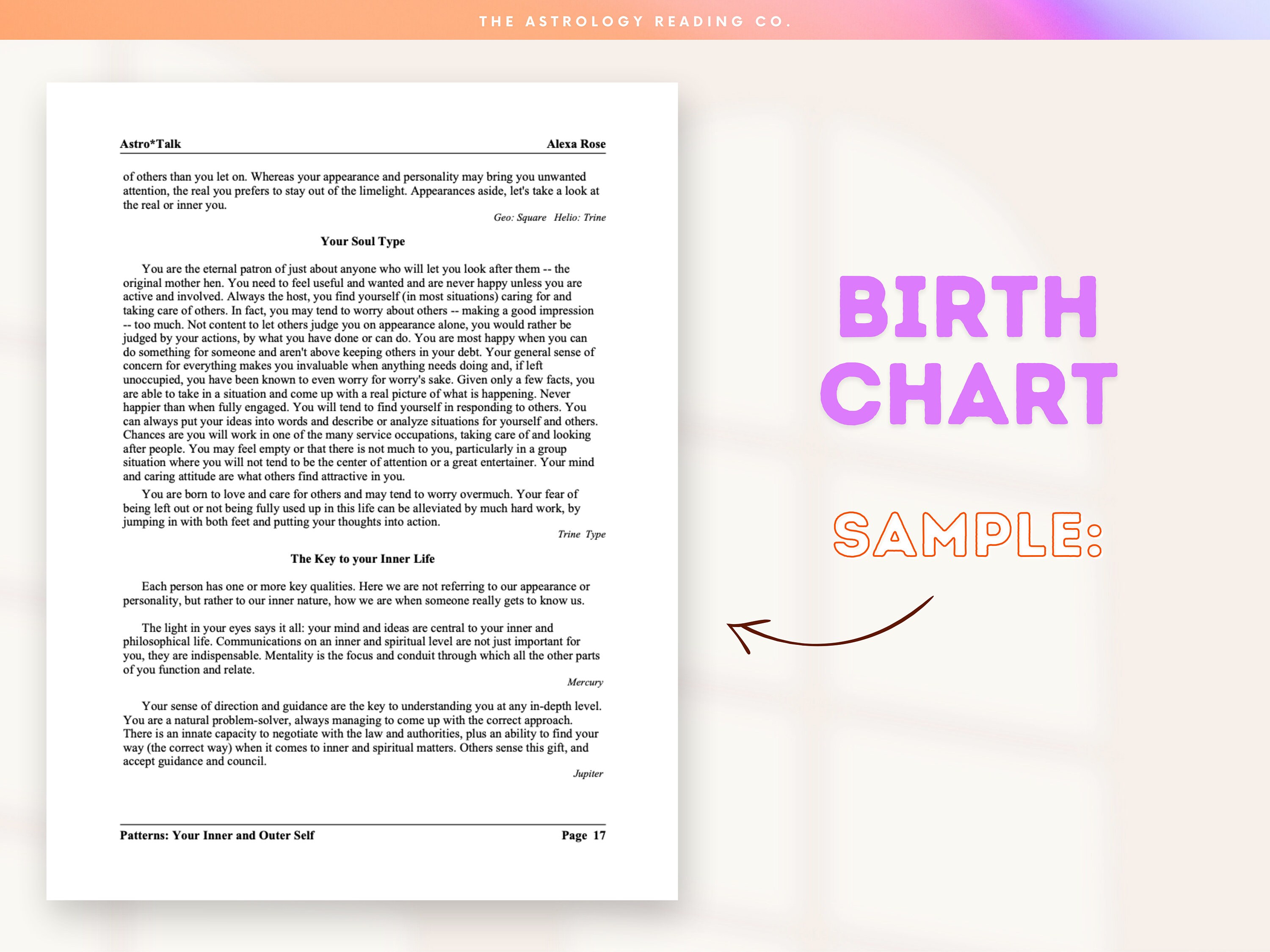 Birth Chart Report, Astrology Reading, Professional Astrology Analysis ...