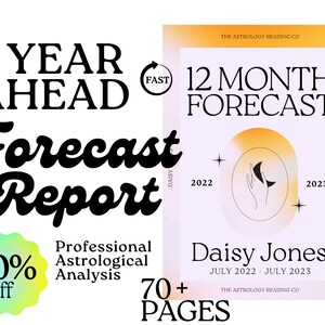 Astrology Reading Birth Chart Report 1 Year Forecast 12 - Etsy