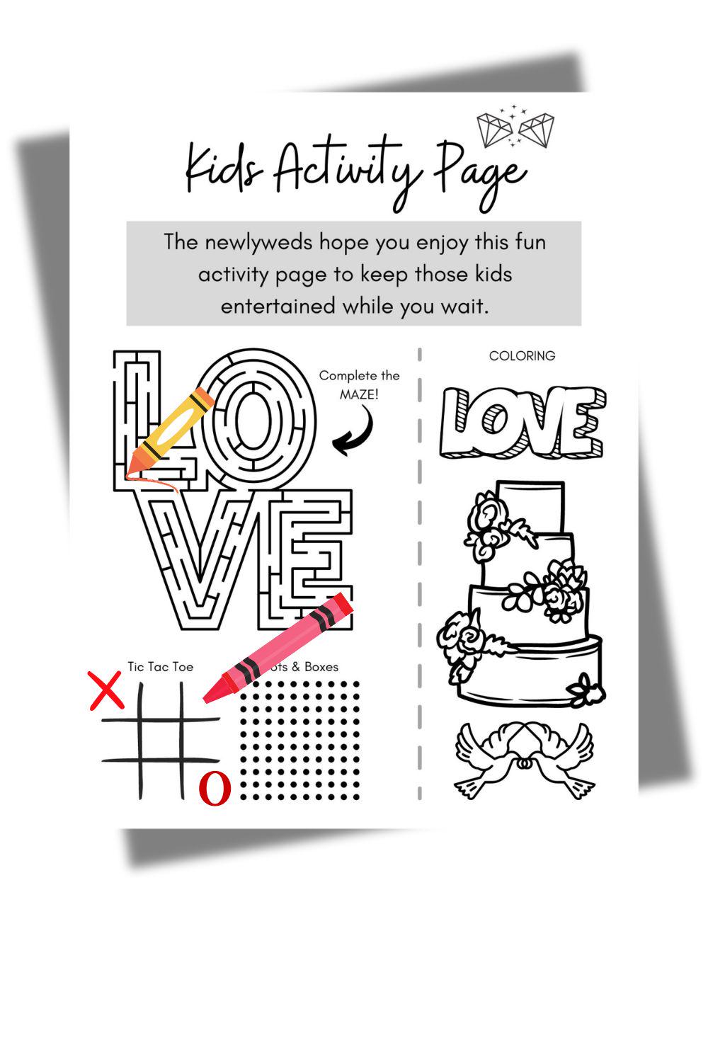 Coloring Page for Wedding Reception / Bridal Shower - Wedding ...