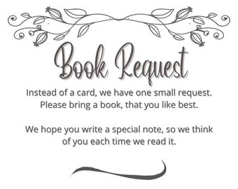 Baby's 1st Library, Book Request Card, Book Instead of a Card, Card ...