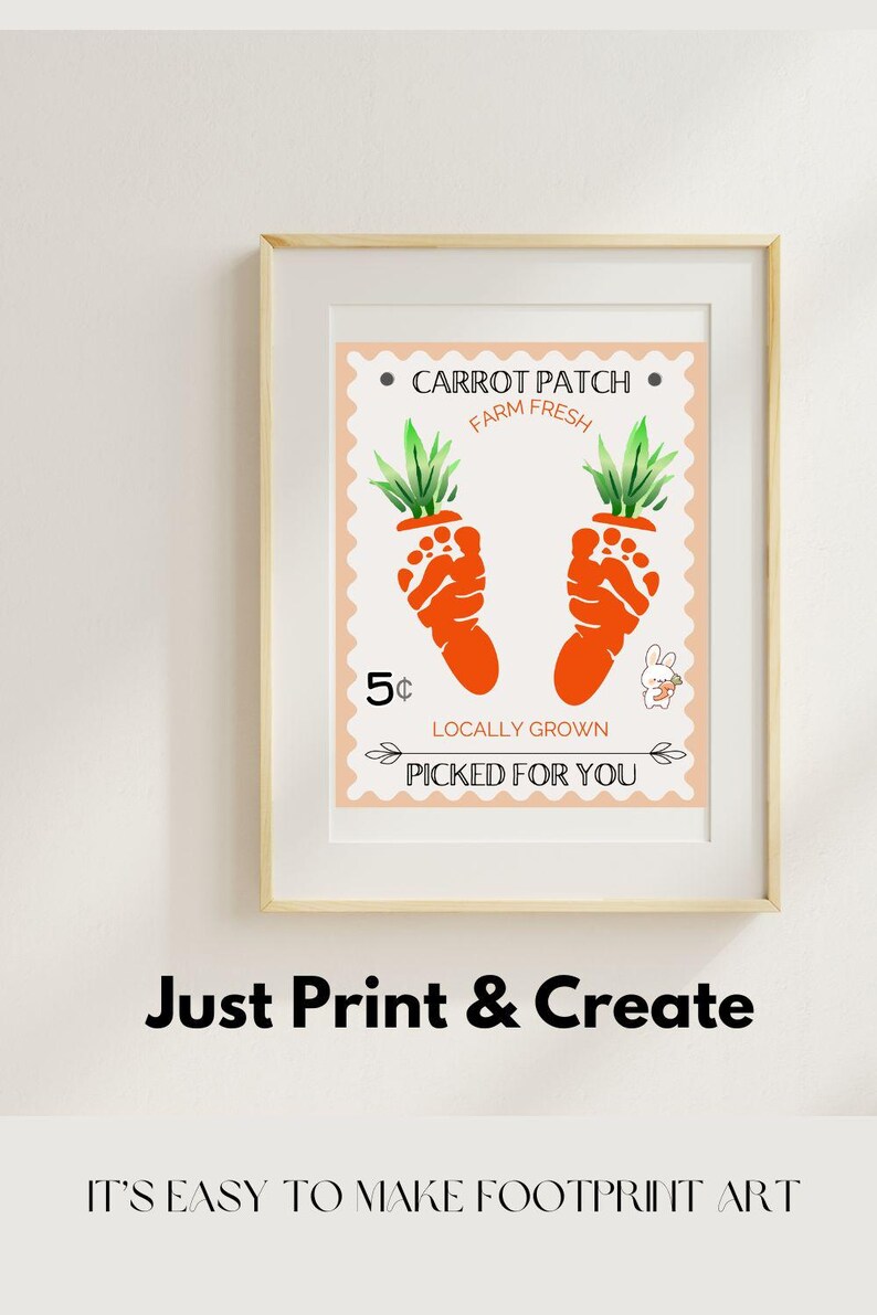 Footprint Art/original Farm Sign Carrot Patch Easter / Footprint Feet ...