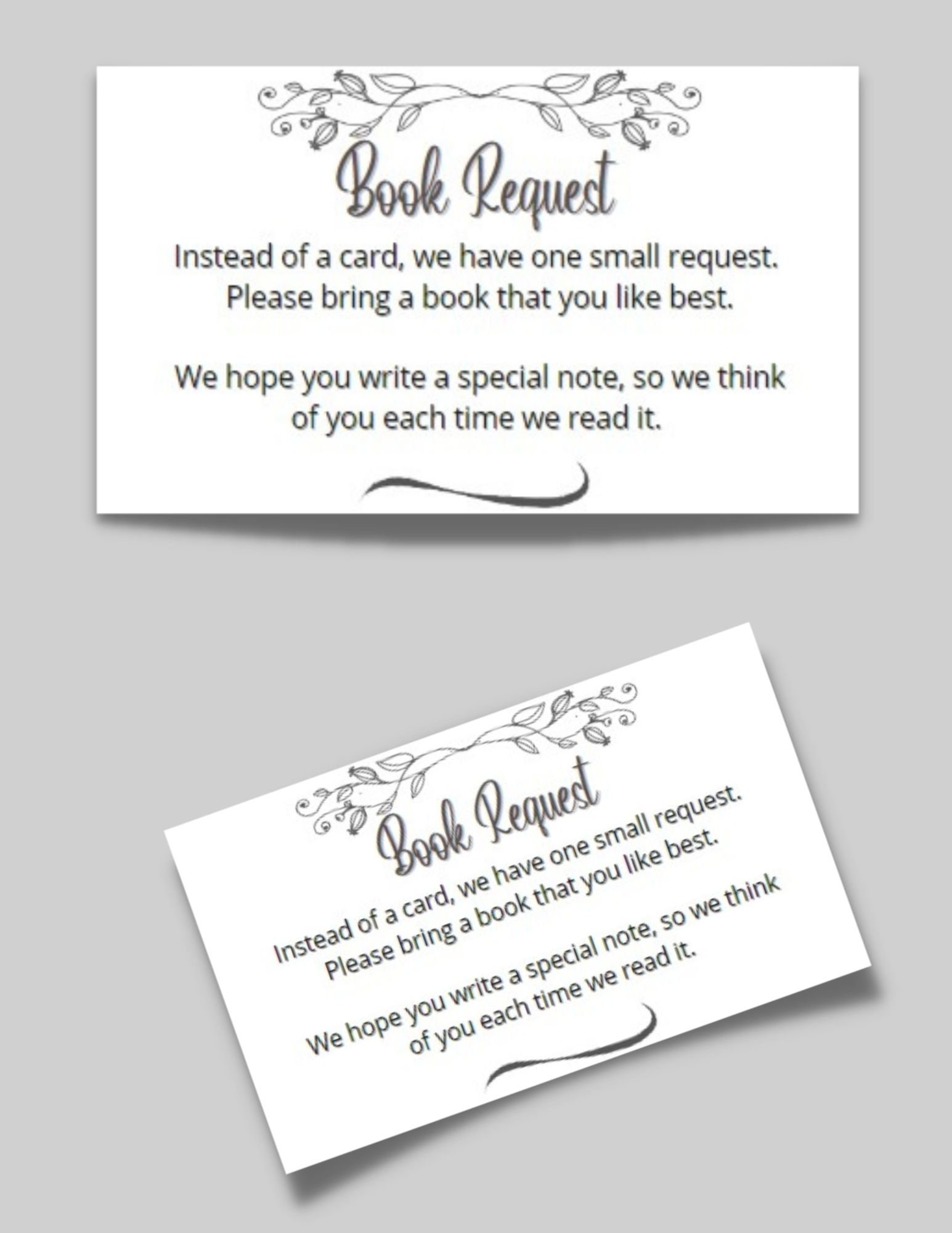Book Request Baby Shower, Baby's Library Printable, Baby Book Request ...