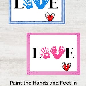 Printable Love Footprint and Handprint Craft Gift, Valentines Day ...
