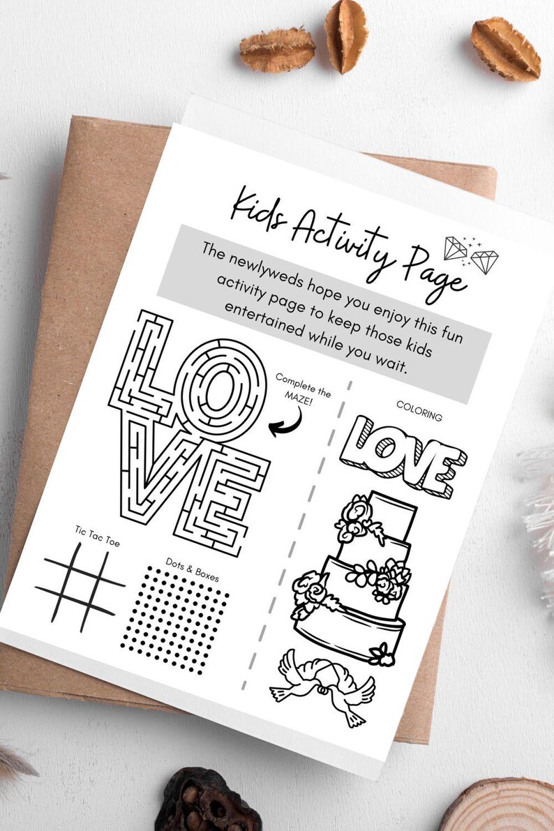 Coloring Page for Wedding Reception / Bridal Shower - Wedding ...