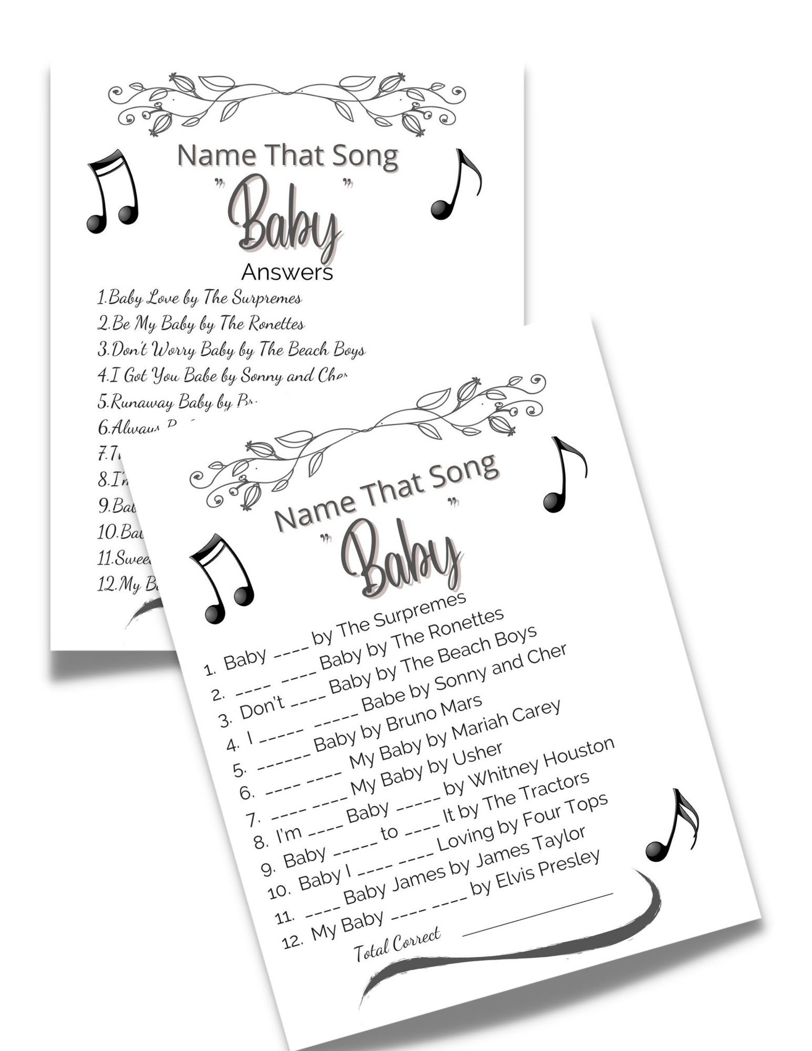 Name That Song Baby Trivia Baby Shower Game Simple Black And Etsy name-that-song-baby-trivia-baby-shower-game-simple-black-and-etsy