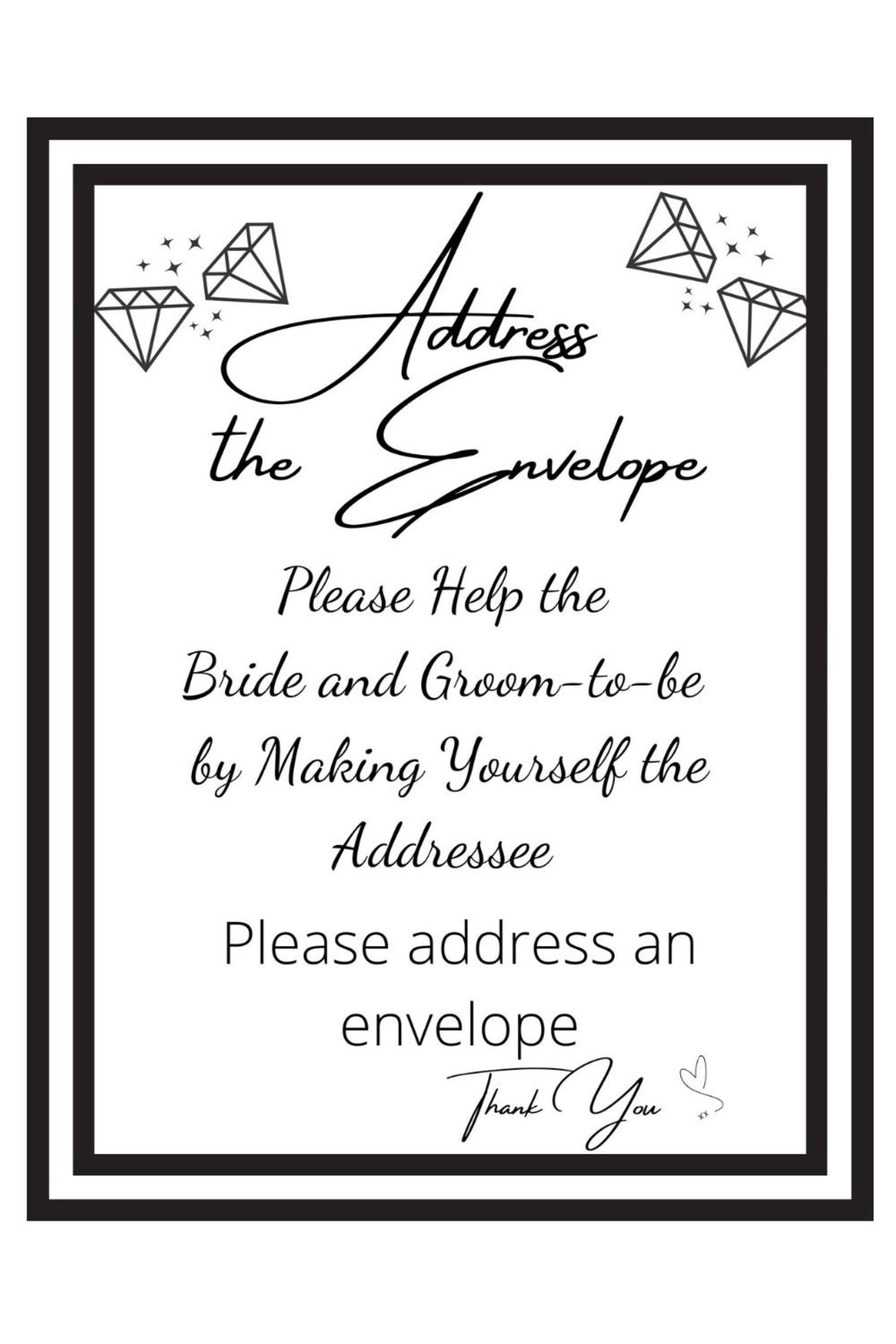 Address the Envelope Sign, Write Your Address, Minimalist Bridal Shower ...