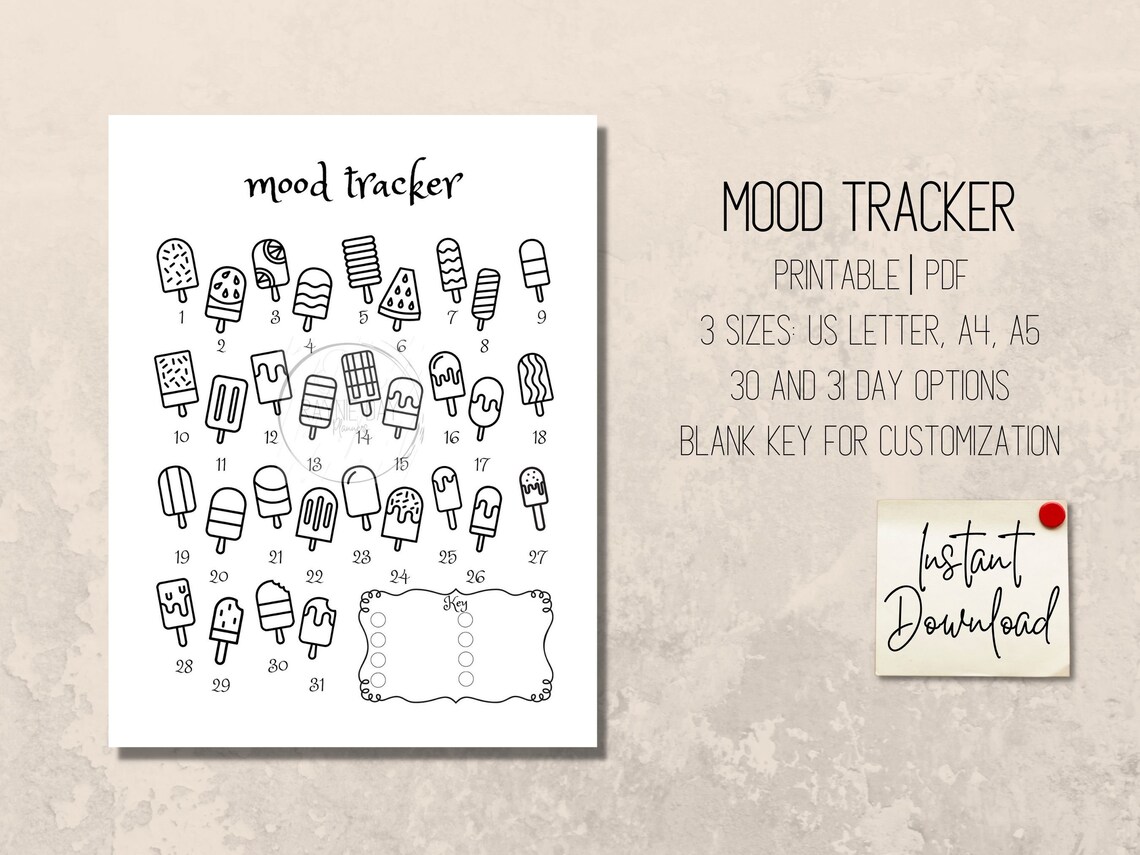 Mood Tracker Bundle PDF BUJO Bullet Journal Inserts - Etsy