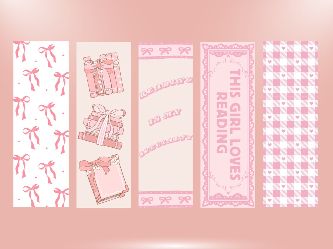Coquette Bookmark Set of 5 Download - Etsy