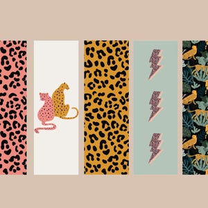 Cheetah Printable Bookmark Set of 5 - Etsy