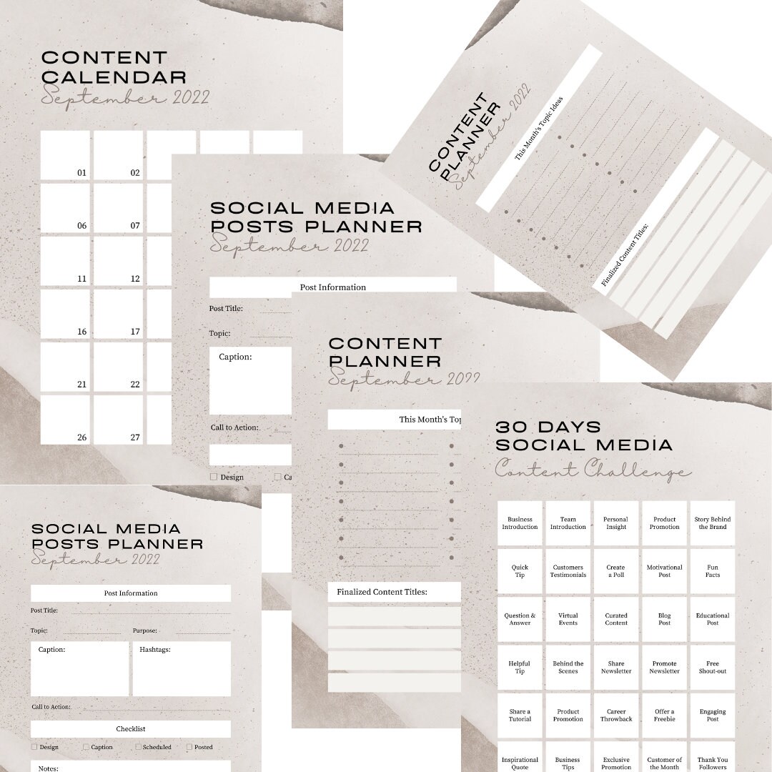 Social Media Planner Printable Facebook Tracker Instagram Planner ...