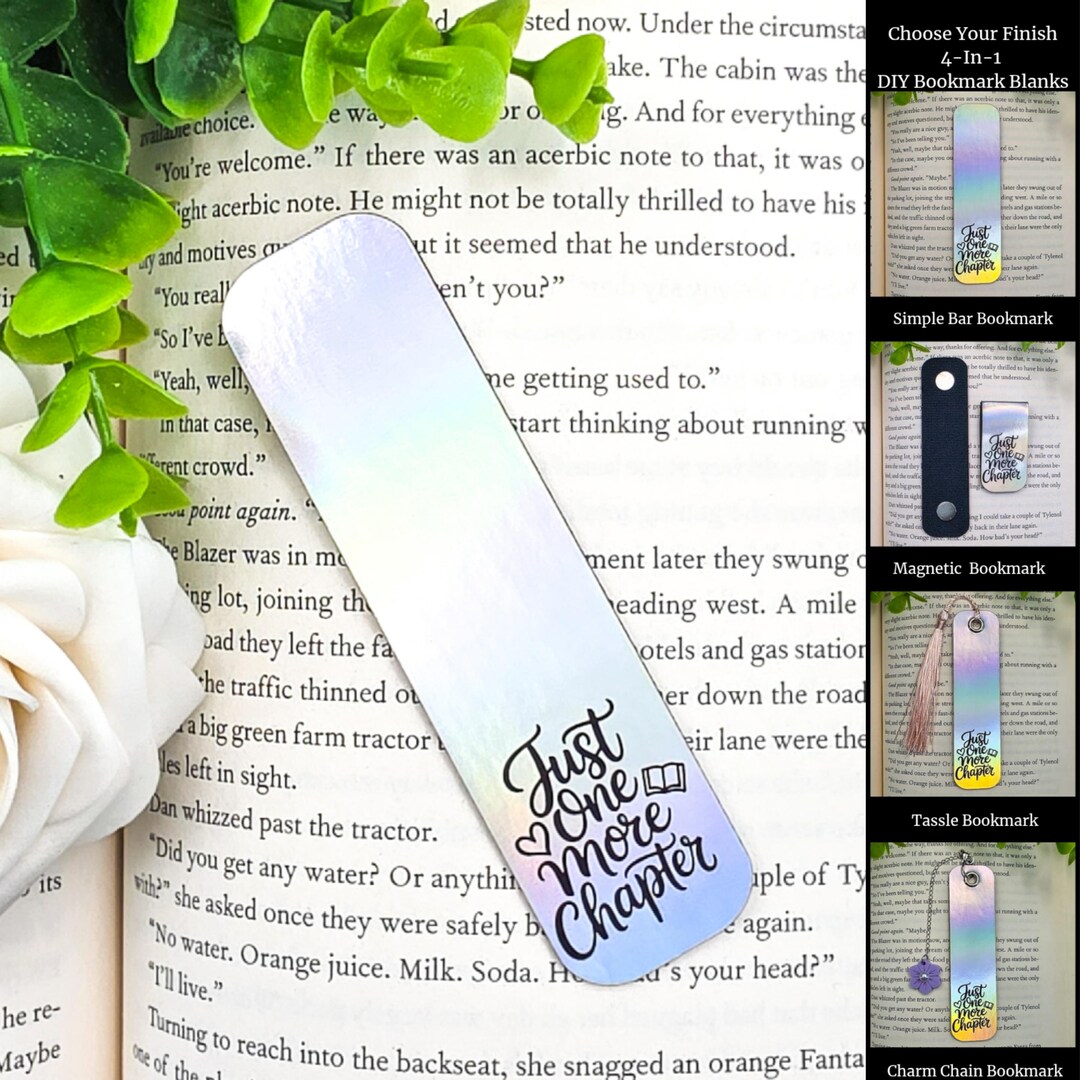 Premium Holographic "just One More Chapter" Engraved Leatherette ...