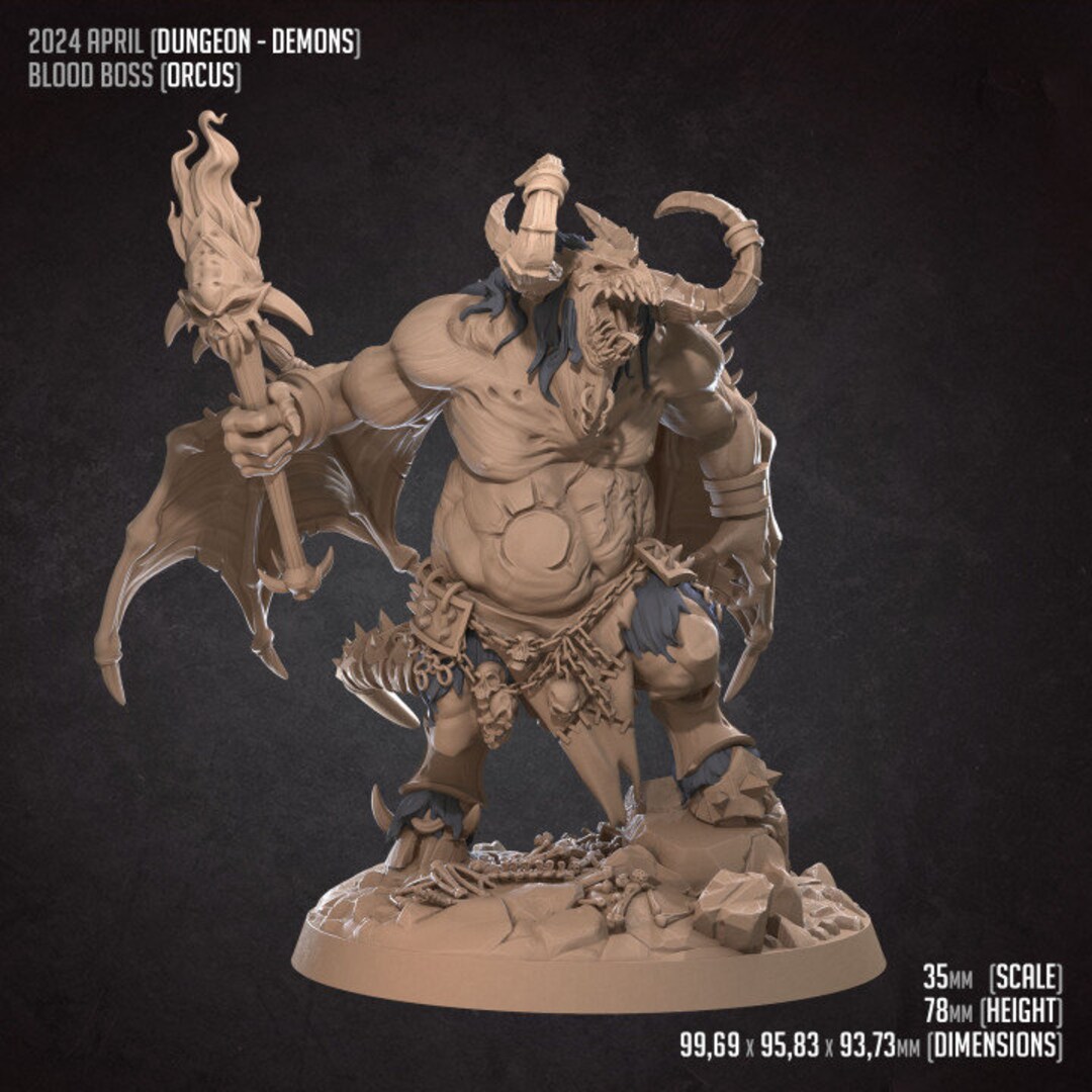 Orcus (blood Boss) | 35 Mm Scale | Tabletop | Unpainted Miniature | Dnd ...
