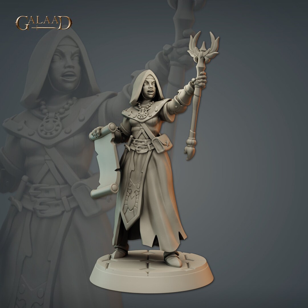 Female Priest 2 | 32 Mm Scale | Tabletop | Unpainted Miniature | Dnd ...