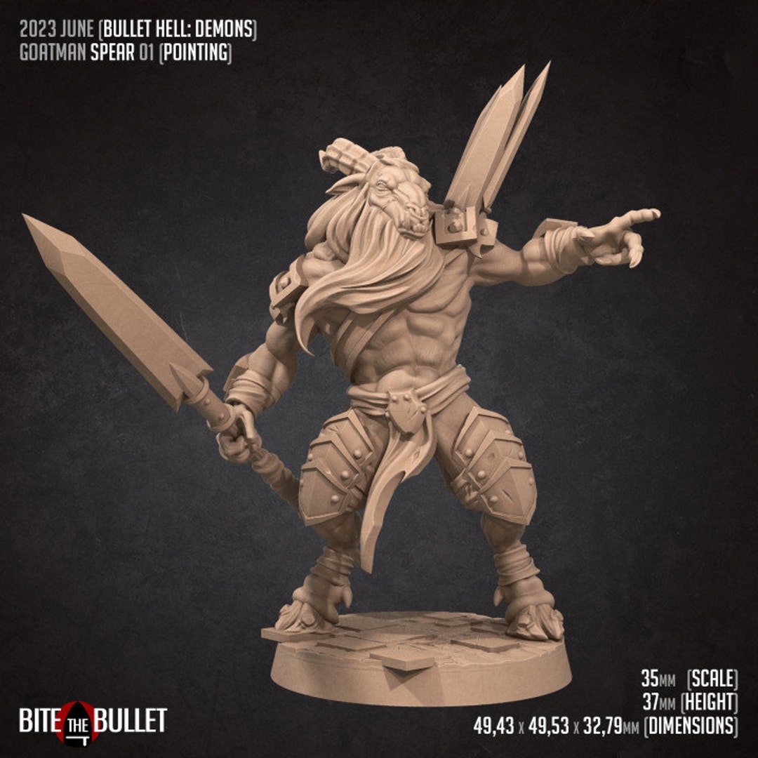 Goatmen Spears Version 1 | 35 Mm Scale | Tabletop | Unpainted Miniature ...
