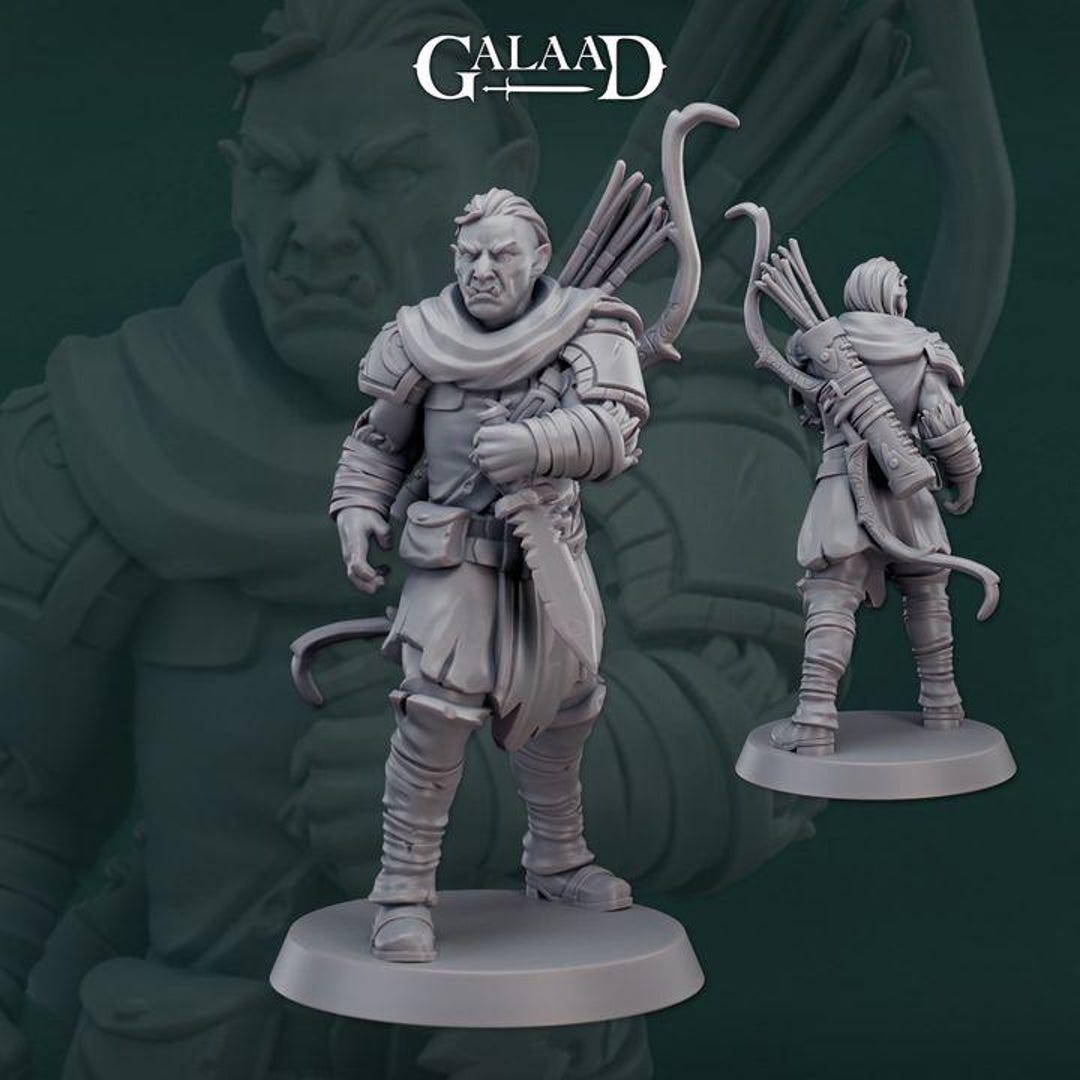 Half Orc Rogue |32 Mm Scale | Tabletop | Unpainted Miniature | Dnd ...