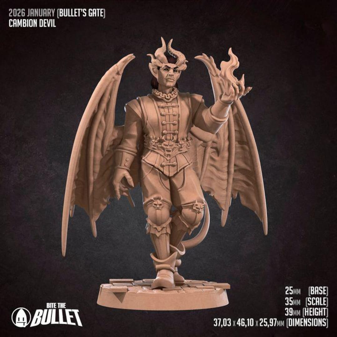 Cambion Devil | 35 Mm Scale | Tabletop | Unpainted Miniature | Dnd ...