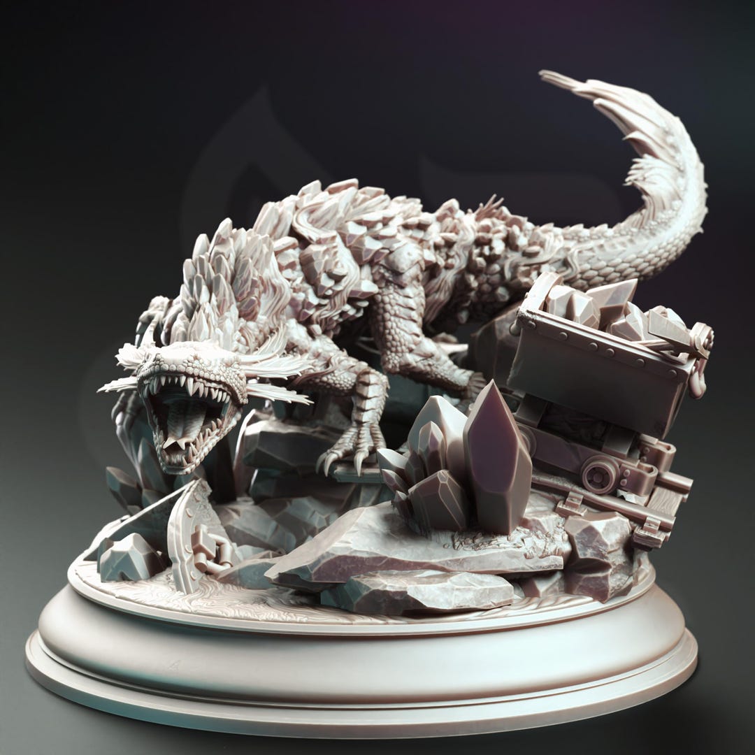 Lava Elemental Salamander 32 Mm Scale Tabletop Unpainted Miniature Dnd ...