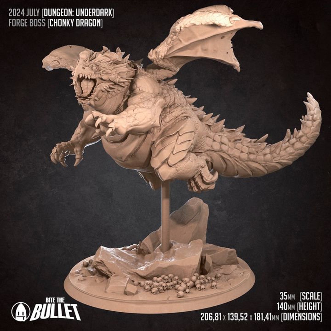Chonky Dragon (forge Boss) | 35 Mm Scale | Tabletop | Unpainted ...