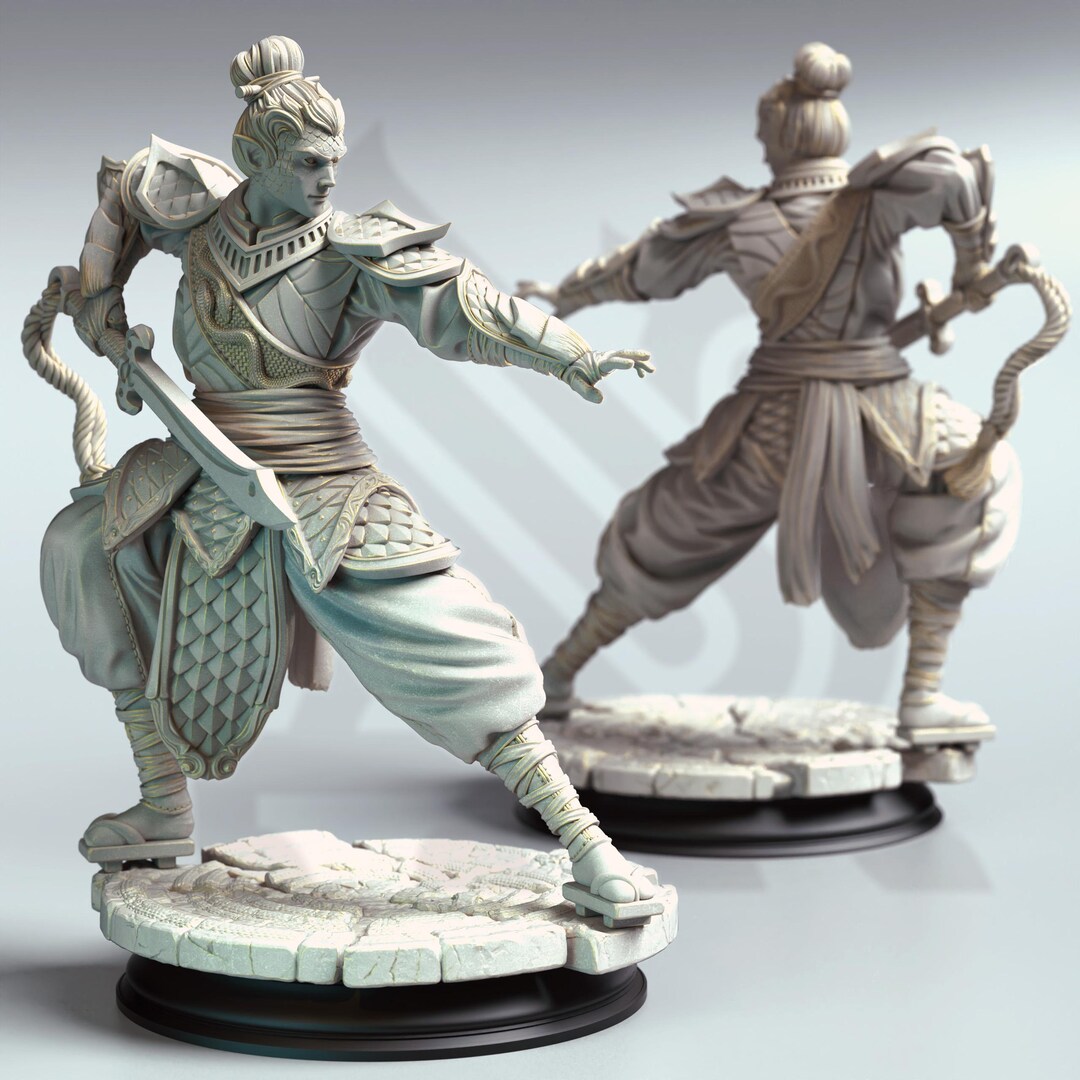 Jin Shi – Serpentfolk Commander |32 Mm Scale | Tabletop | Unpainted ...