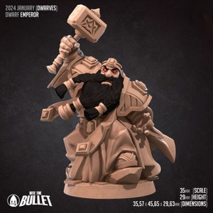 Dwarf Emperor | 35 Mm Scale | Tabletop | Unpainted Miniature | Dnd ...