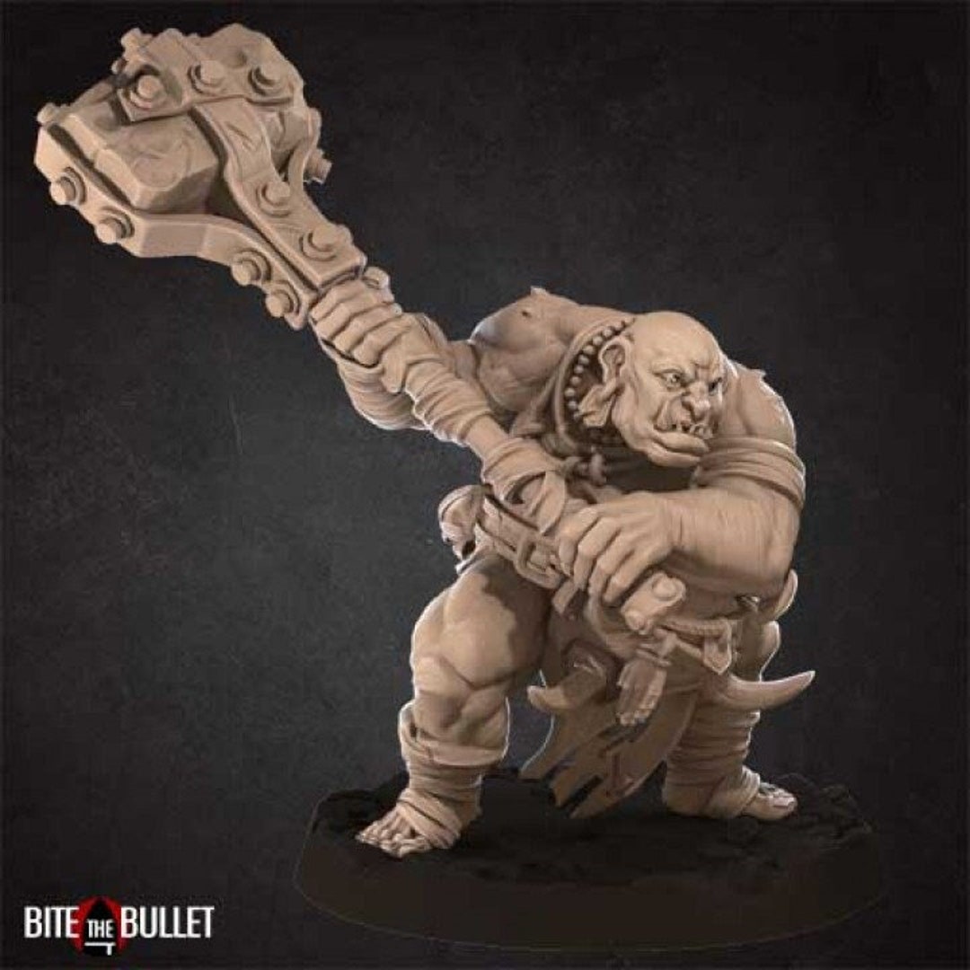 Dungeon Gatekeeper Ogre | 32 Mm Scale | Tabletop | Unpainted Miniature ...