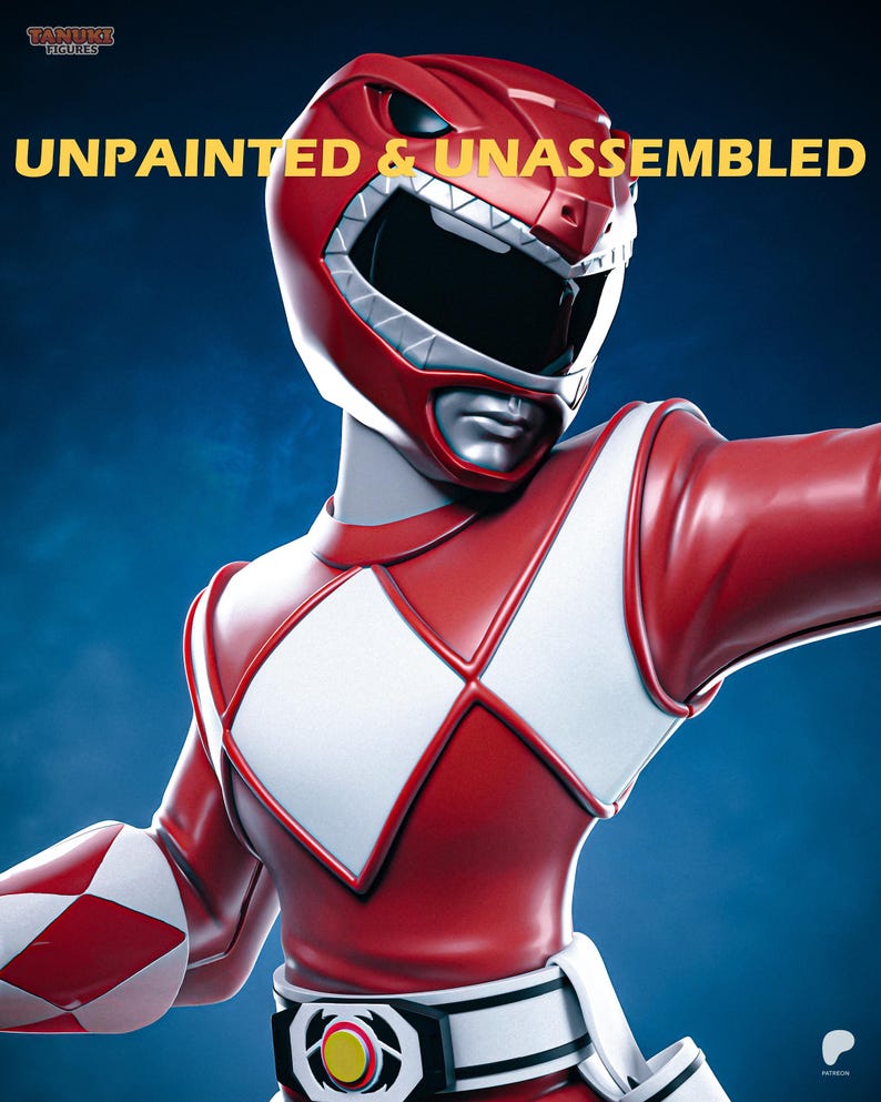 Toon Red Ranger Statue | 1/6 Scale | Unpainted| Unassembled Kit - Etsy