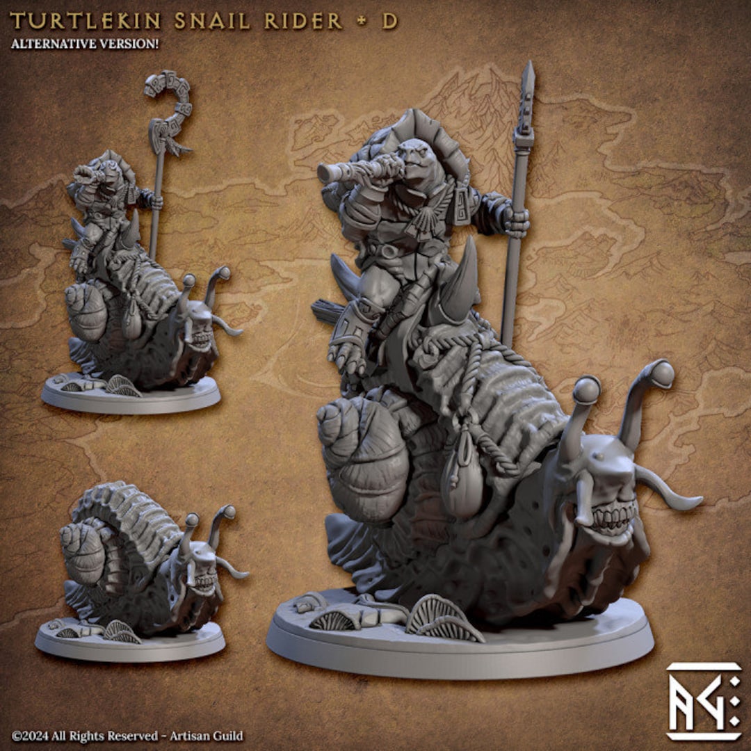 Giant Snails Rider D | 32 Mm Scale | Tabletop | Unpainted Miniature ...