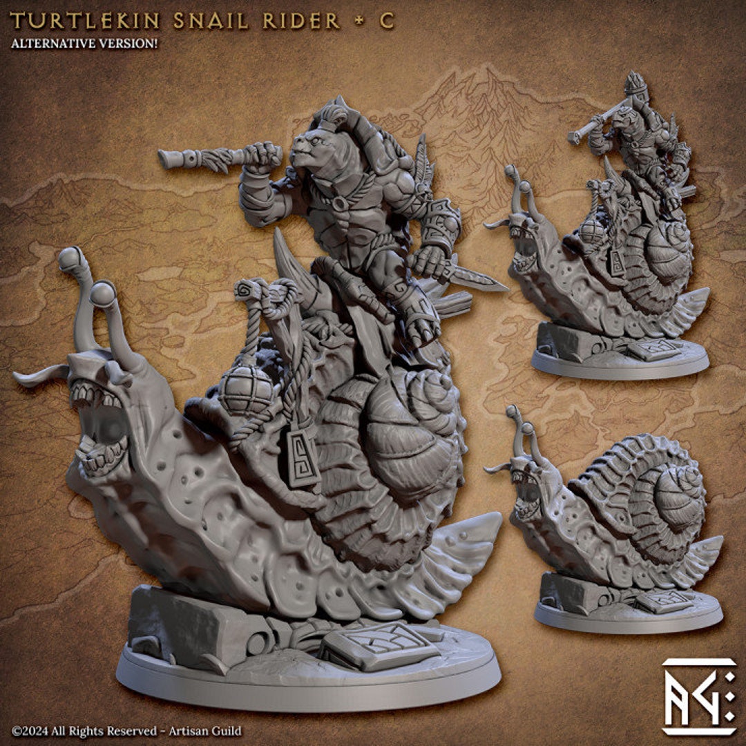 Giant Snails Rider C | 32 Mm Scale | Tabletop | Unpainted Miniature ...