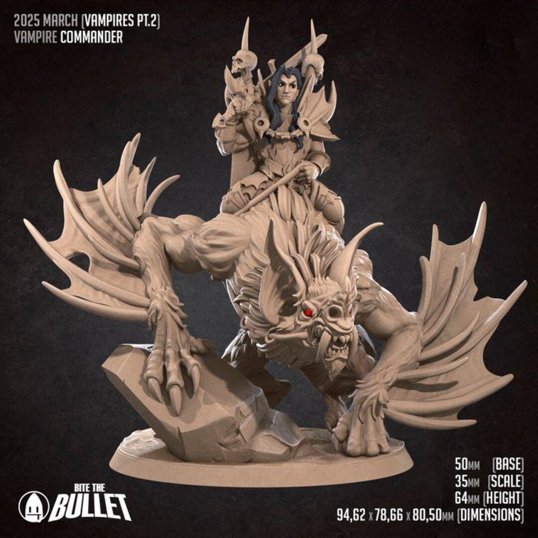 Vampire Commander | 35 Mm Scale | Tabletop | Unpainted Miniature | Dnd ...