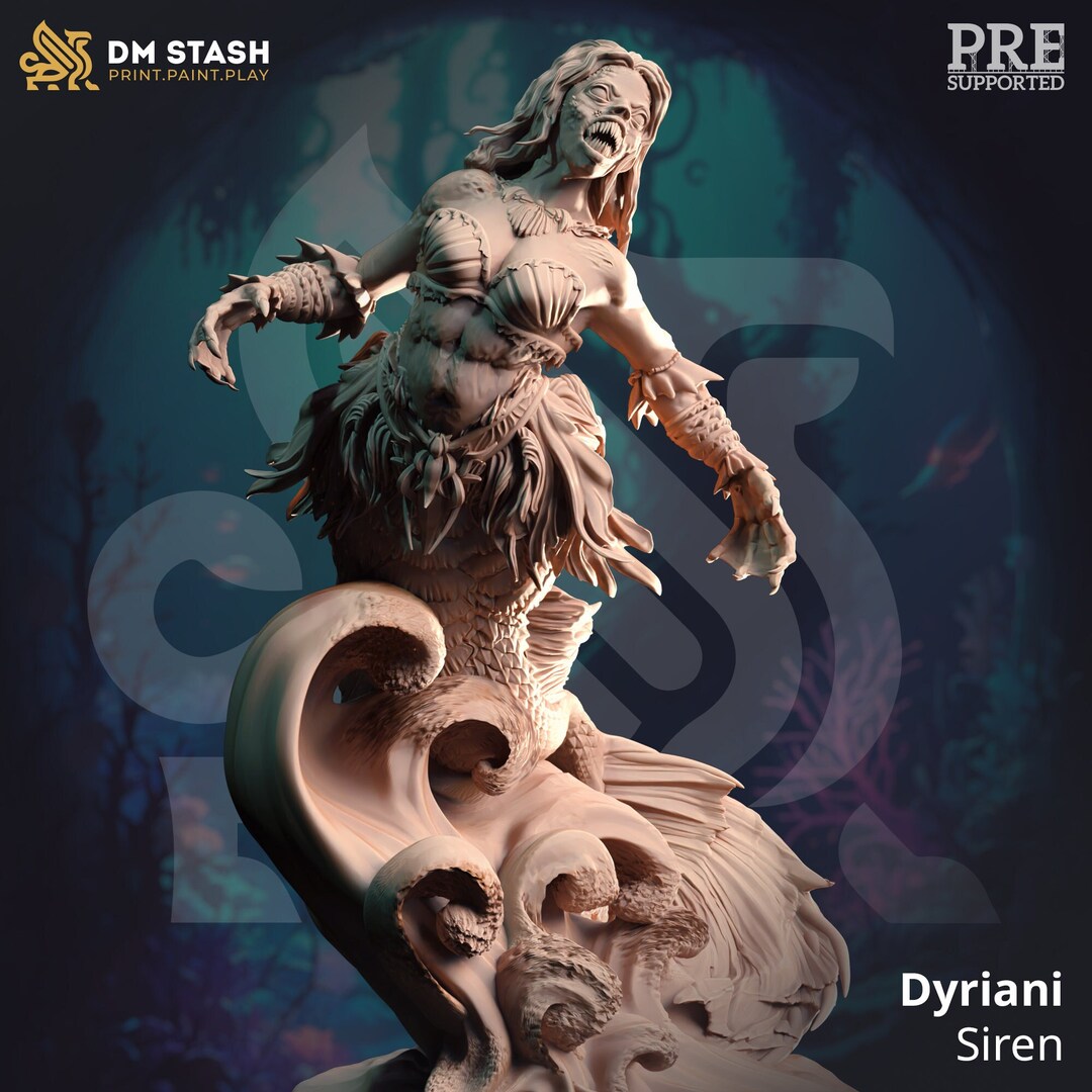 Dyriani- Siren of the Deep (monster Form) |32 Mm Scale | 75 Mm Scale ...
