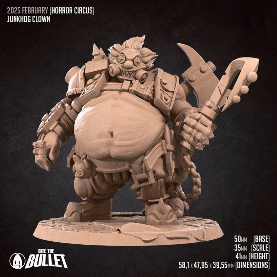 Junkhog Clown | 35 Mm Scale | Tabletop | Unpainted Miniature | Dnd ...