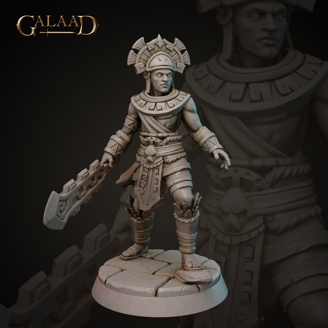 Male Aztec Fighter 2 | 32 Mm Scale | Tabletop | Unpainted Miniature ...