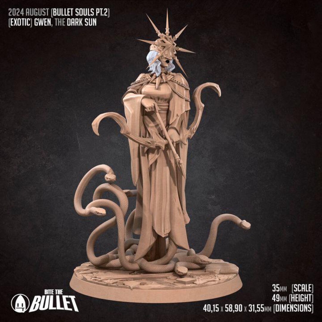 Gwen, the Dark Sun | 35 Mm Scale | Tabletop | Unpainted Miniature | Dnd ...