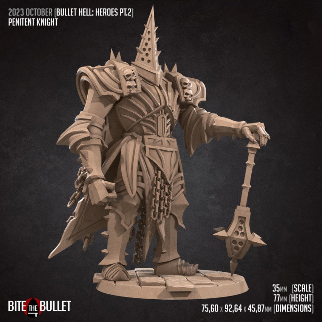 Penitent Knight | 35 Mm Scale | Tabletop | Unpainted Miniature | Dnd ...