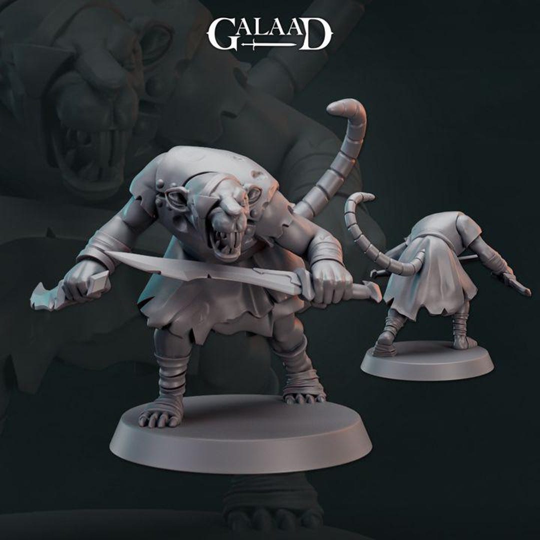 Ratfolk 3 32 Mm Scale Tabletop Unpainted Miniature Dnd Dungeons and ...