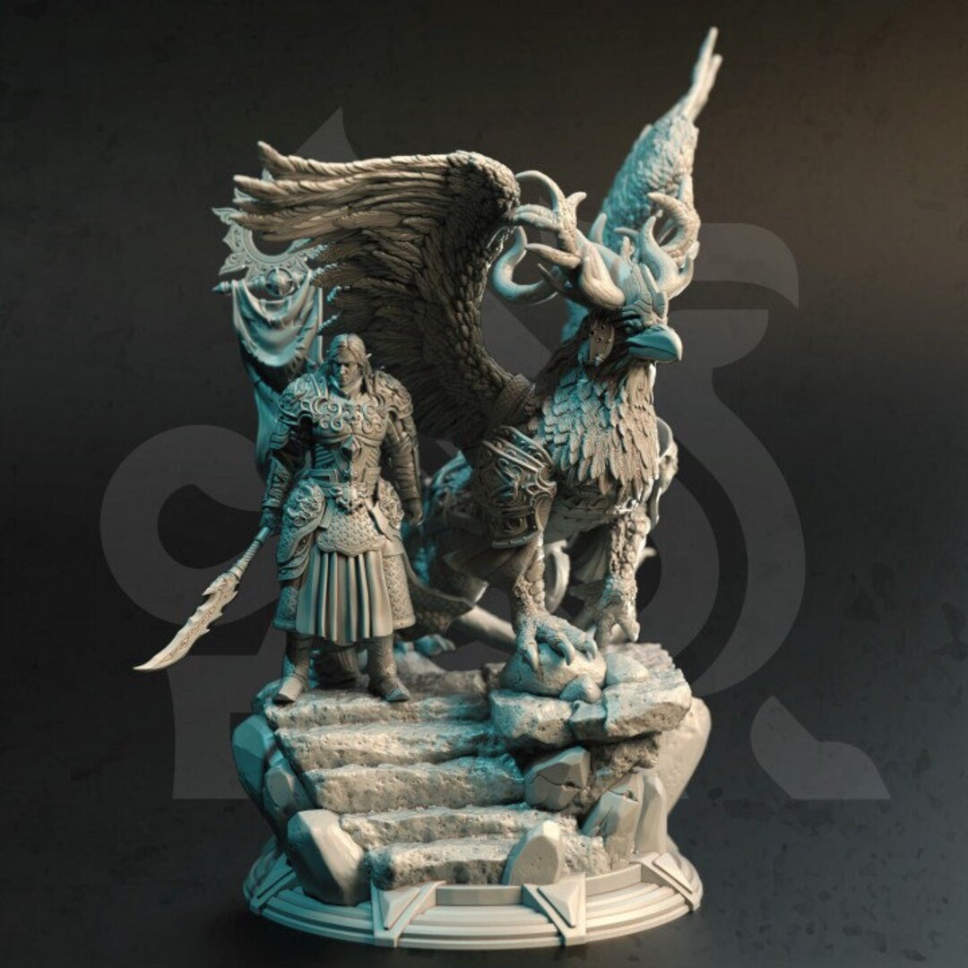 Hippogriff Rider - Rolen |32 Mm Scale | Tabletop | Unpainted Miniature ...