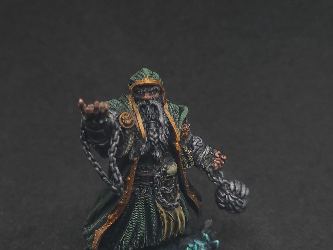 Dorgrid Darnane Dark Dwarf Rune Sorcerer 32 Mm Scale Tabletop Painted ...