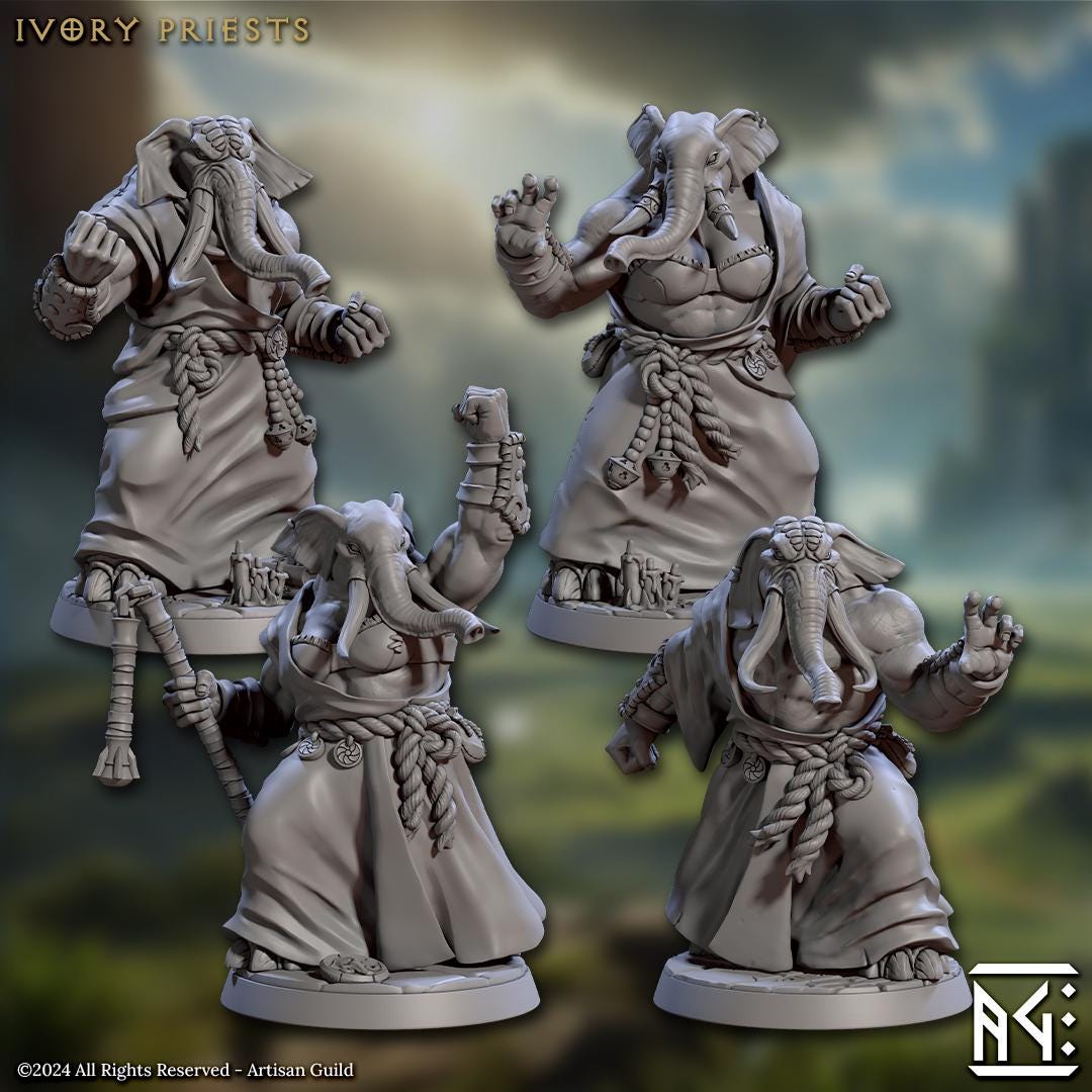 Ivory Priest Set A (4 Models) | 32 Mm Scale | Tabletop | Unpainted ...