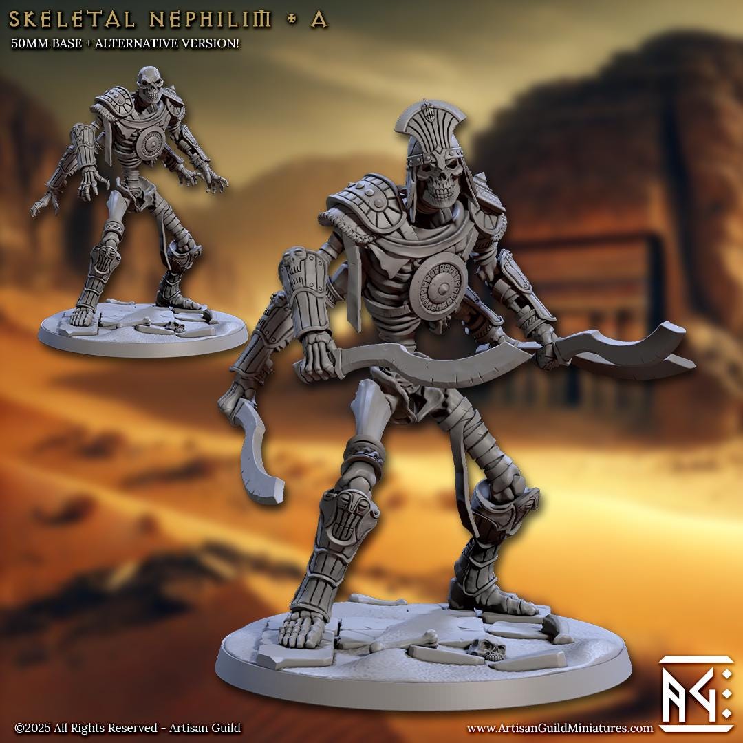 Skeletal Nephilim A | 32 Mm Scale | Tabletop | Unpainted Miniature ...