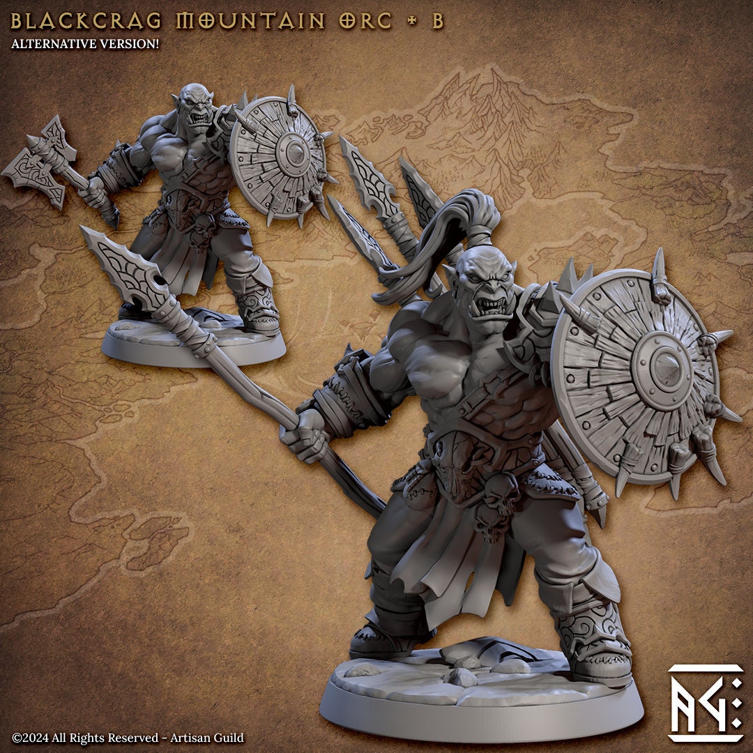Orco de la Montaña Blackcrag B / Escala de 32 mm / Mesa / Miniatura sin ...