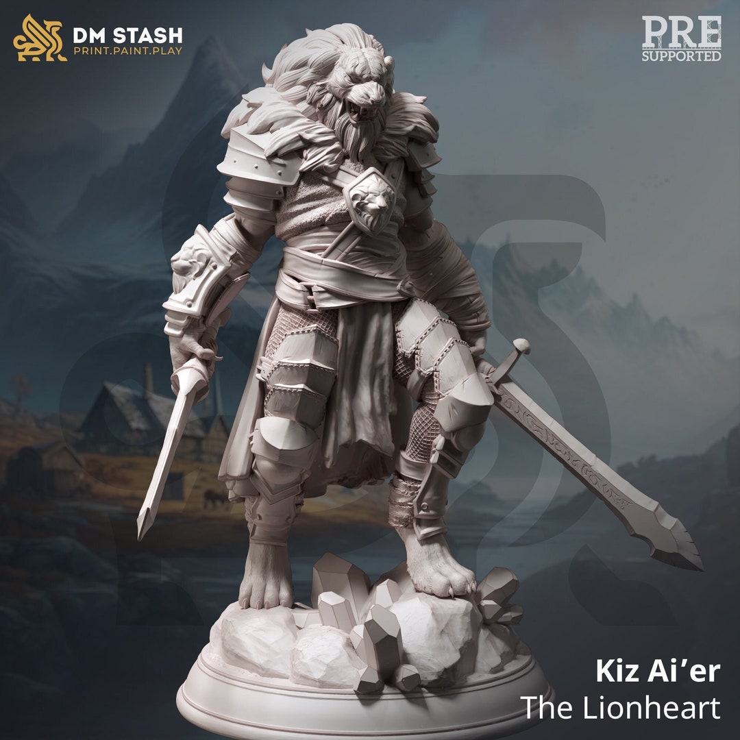 Lionfolk Bloodhunter - Kiz Ai'er | 32 Mm Scale | Tabletop | Unpainted ...