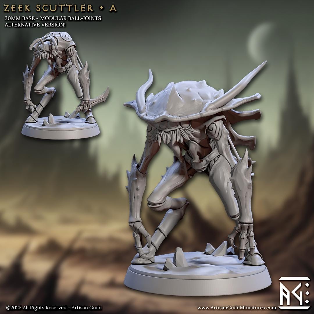 Zeek Scuttler A | 32 Mm Scale | Tabletop | Unpainted Miniature | Dnd ...