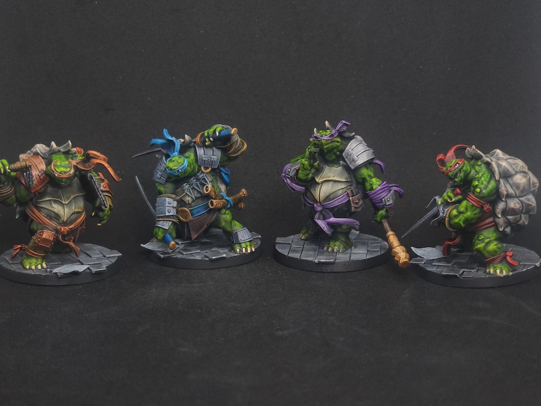 Ninja Tortles ( 4 Models) |35 Mm Scale | Tabletop | Painted Miniature ...