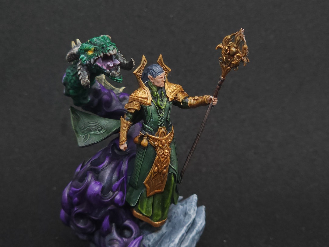 Karydian High Elf Chaos Sorcerer 32 Mm Scale Tabletop Painted Miniature ...