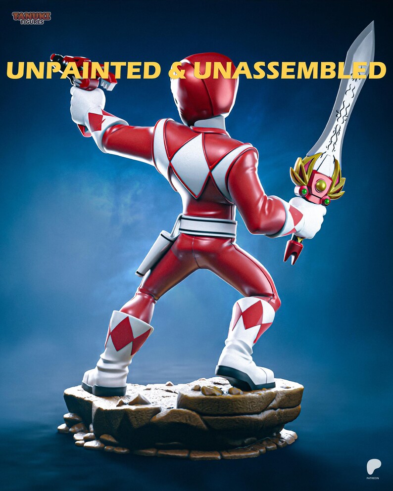 Toon Red Ranger Statue | 1/6 Scale | Unpainted| Unassembled Kit - Etsy
