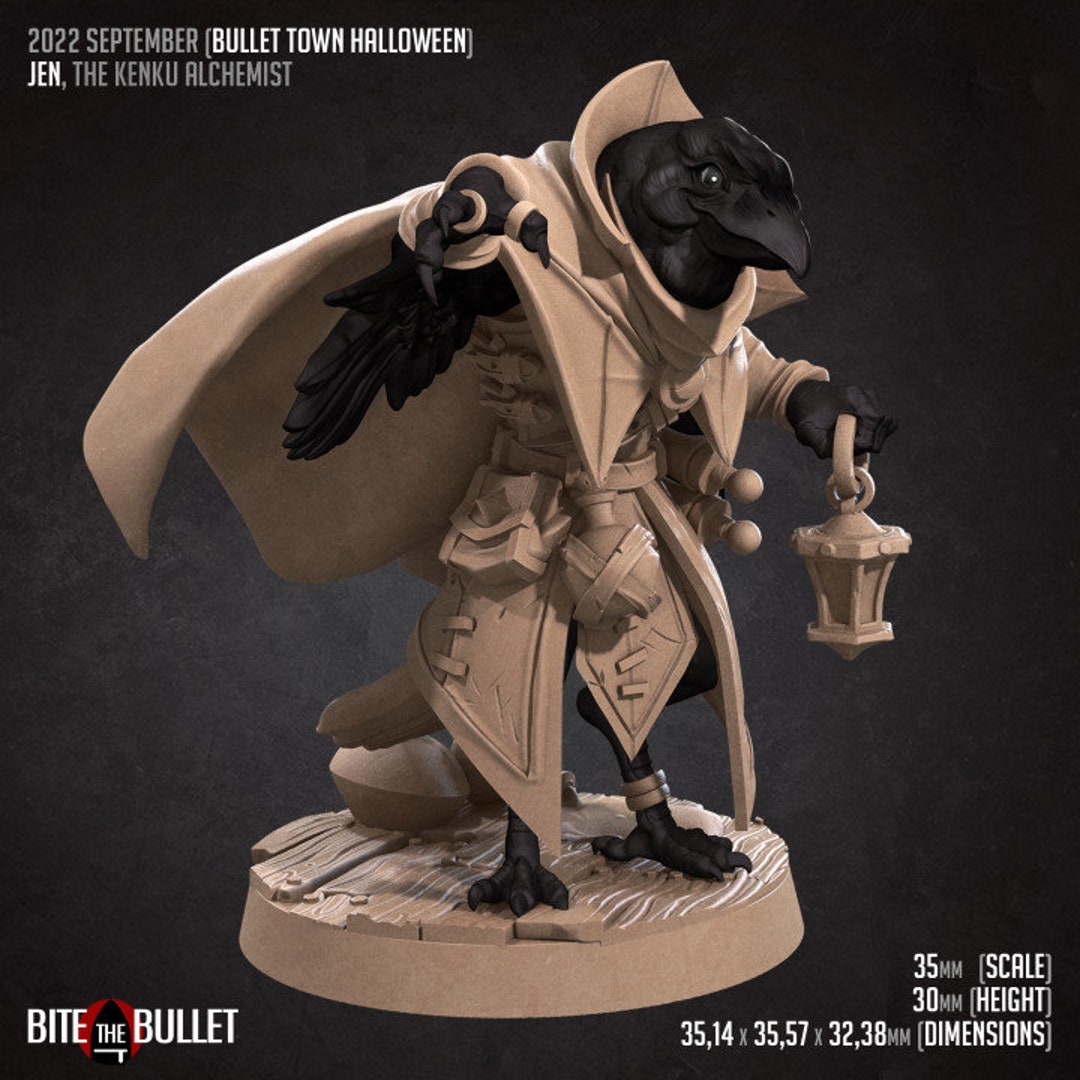 Jen, the Kenku Alchemist | 35 Mm Scale | Tabletop | Unpainted Miniature ...
