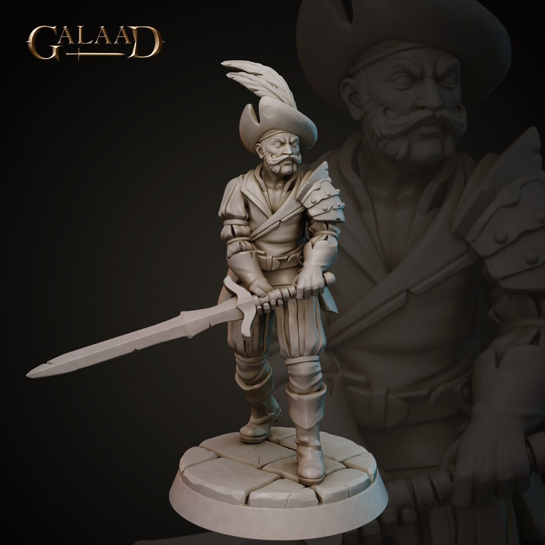Conquistador Mercenary 1 | 32 Mm Scale | Tabletop | Unpainted Miniature ...